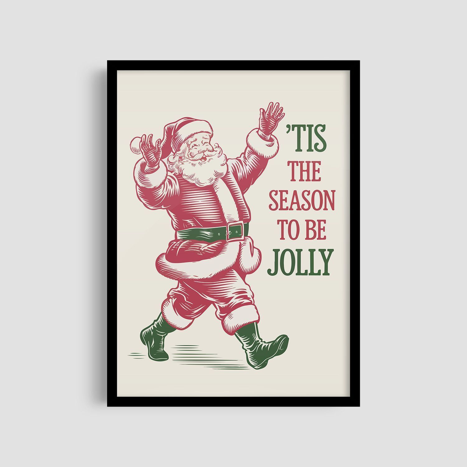 Купити Постер "Santa Walk" A4 (29.7x21 cm) картина на полотні Без рамки ...